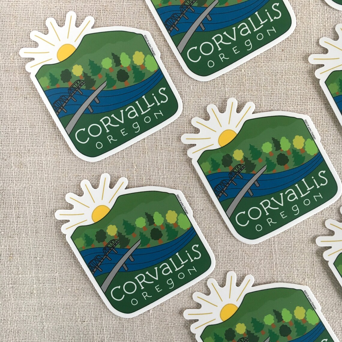 Corvallis Oregon Vinyl Sticker / Marys Peak / Willamette River - Etsy