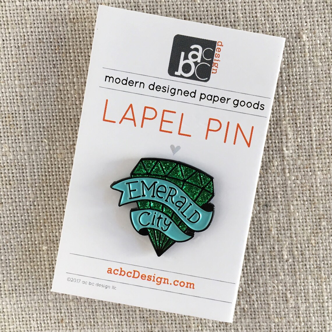 Emerald City Glitter Lapel Pin: Seattle Souvenir, Stocking Stuffer - Etsy