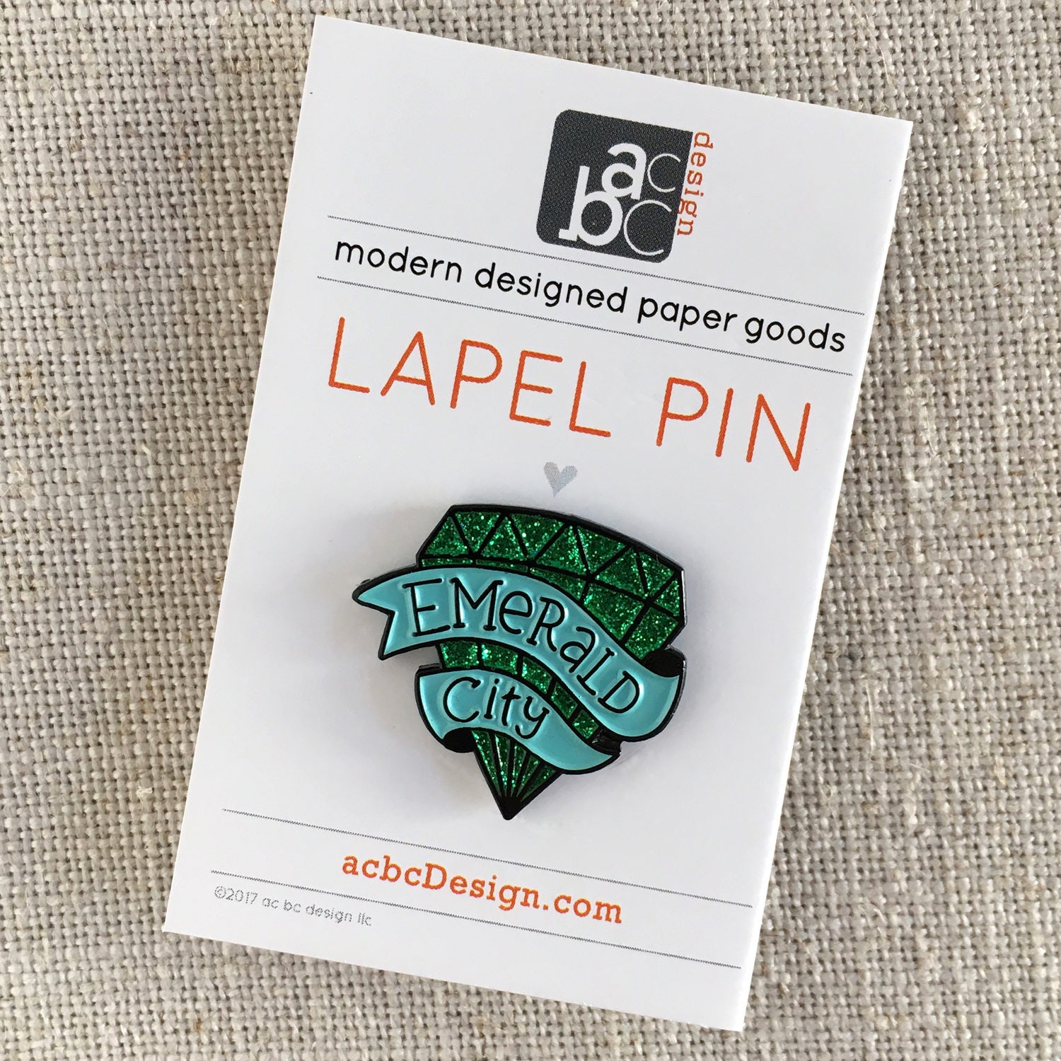 Emerald City Glitter Lapel Pin / Seattle Washington Emerald | Etsy