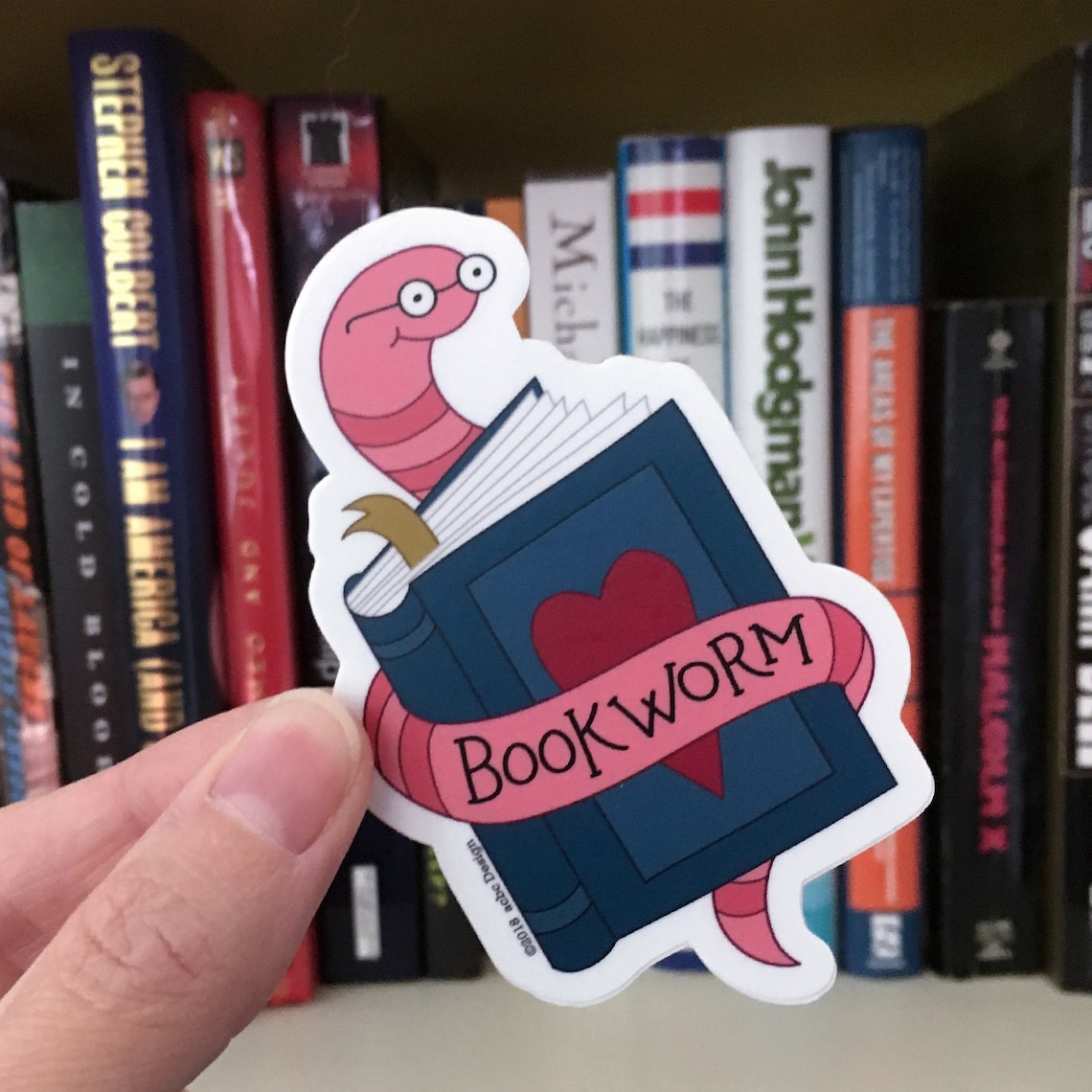 Bookworm Vinyl Sticker / Reader Gift / Laptop Sticker / | Etsy