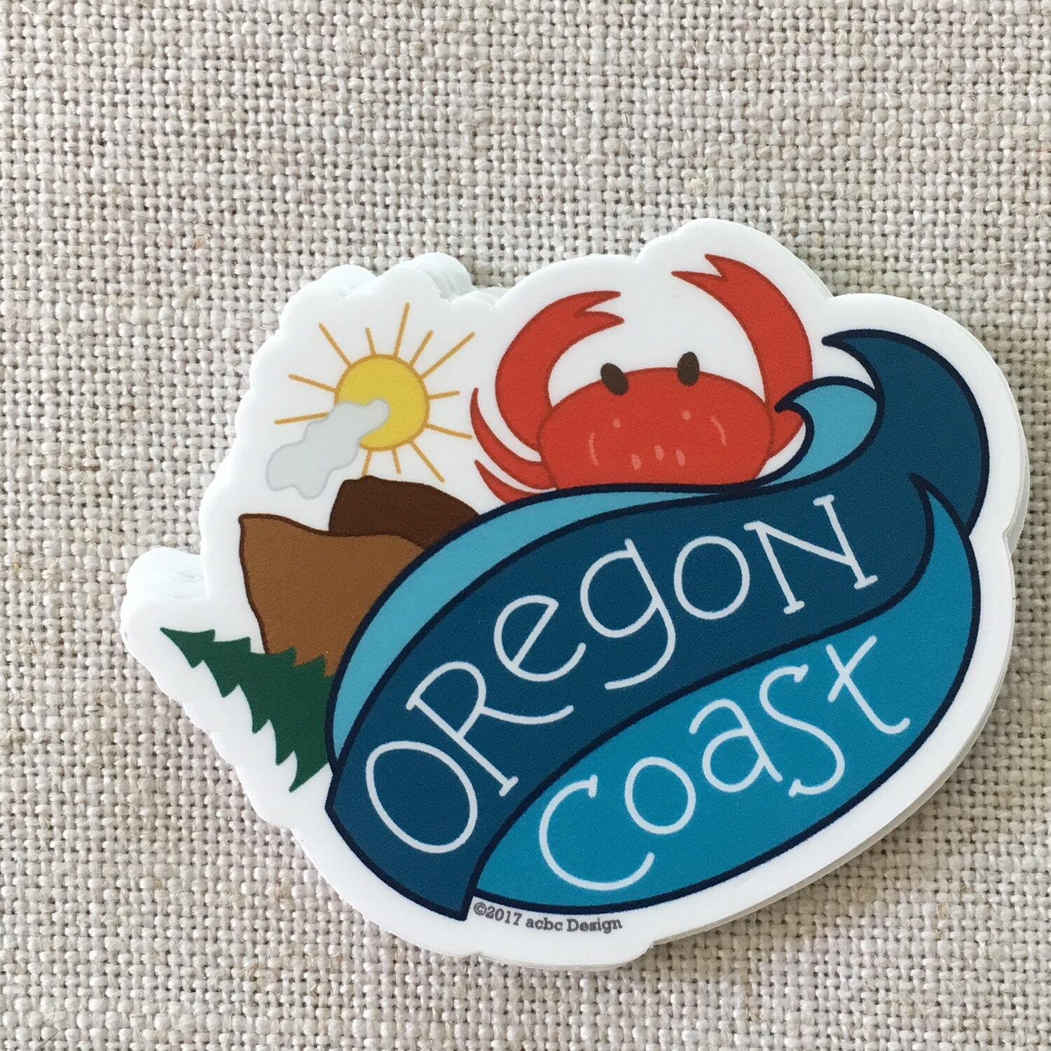 Oregon Coast Vinyl Sticker / Oregon Beach Car Sticker / Water Bottle ...