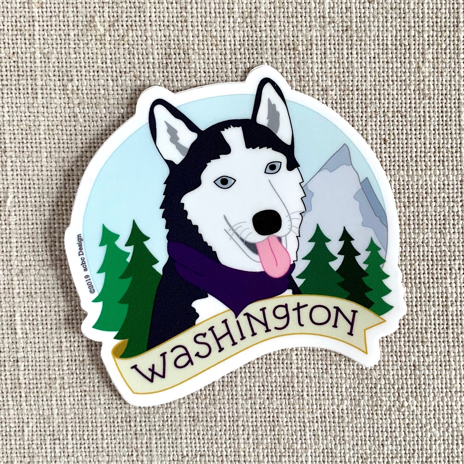 Washington Husky Dog Vinyl Sticker / Washington State - Etsy