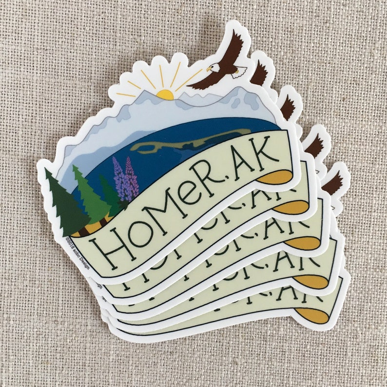 Homer Alaska Vinyl Sticker / Alaska Travel Sticker / Homer - Etsy
