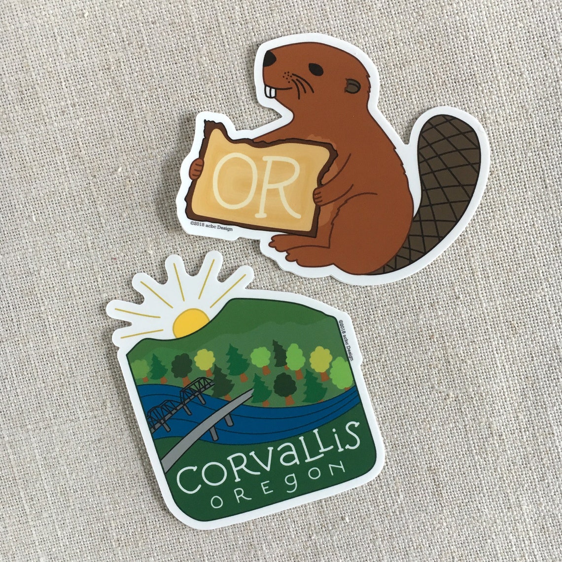 Corvallis Oregon Vinyl Sticker / Marys Peak / Willamette River | Etsy