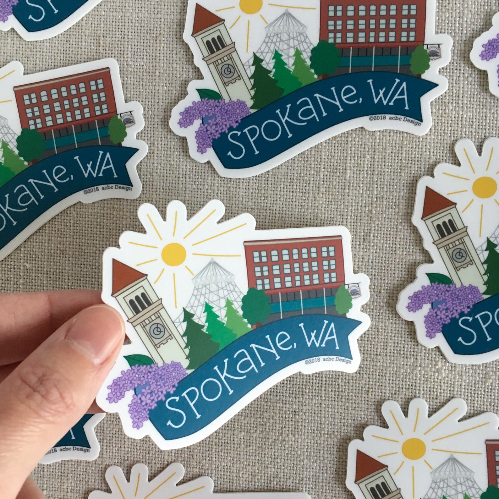 Spokane Washington Vinyl Sticker, Lilac City Travel Souvenir - Etsy
