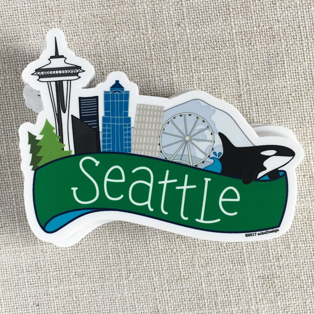 Seattle Skyline Vinyl Sticker / Seattle Washington Sticker / Modern ...