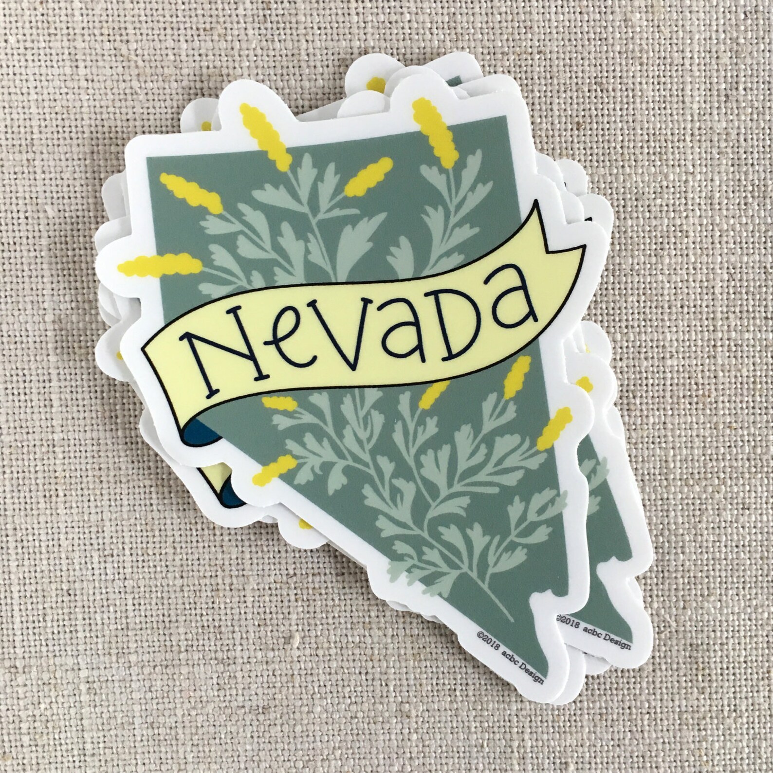 Nevada State Vinyl Sticker / Nevada Sagebrush Sticker / Hand - Etsy