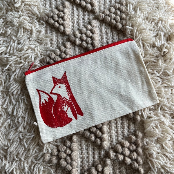 Fox Zipper Pouch - Etsy