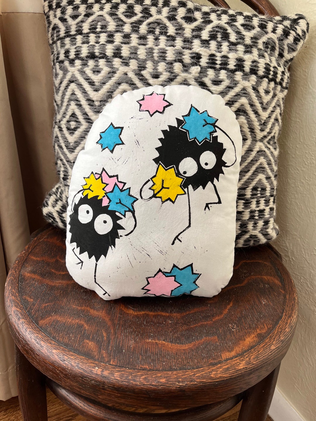 Soot Sprite Custom Block Print Pillow - Etsy