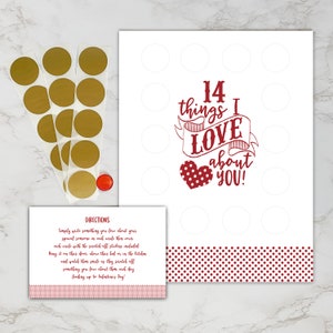 14 Things I or WE Love About You - Valentine's Scratch off Countdown ...