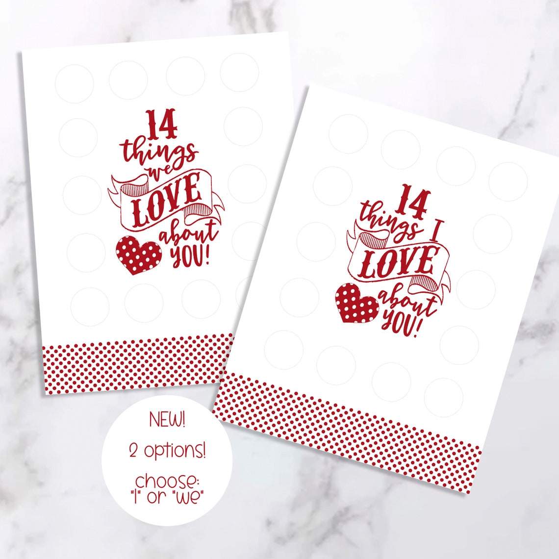14 Things I or WE Love About You - Valentine's Scratch off Countdown ...