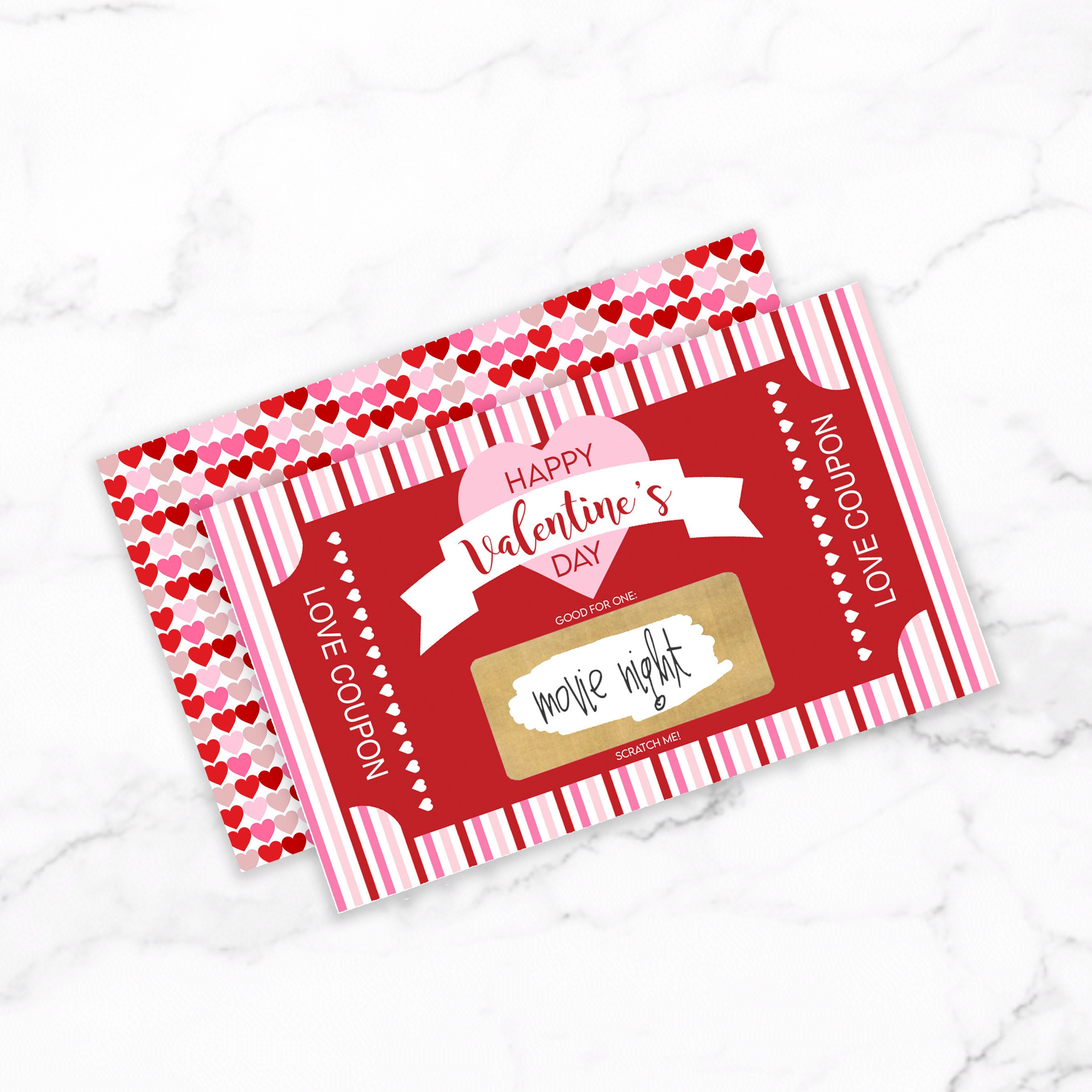 Valentin'e Scratch-off Love Coupons - Set of 8 - Gift for Boyfriend ...
