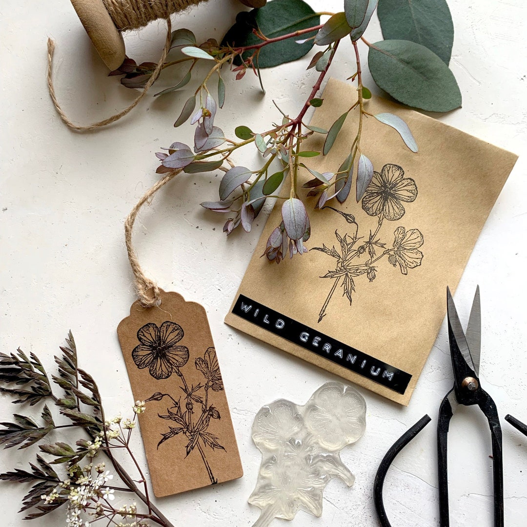 Geranium Rubber Stamp Wild Geranium Cranesbill Geranium Flower Wild ...