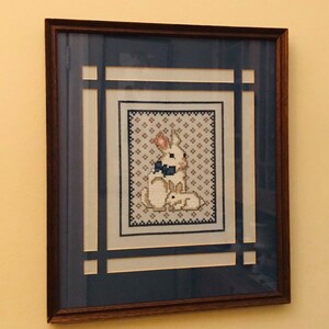 Bunny Rabbits Art Cross Stitch Framed - Etsy