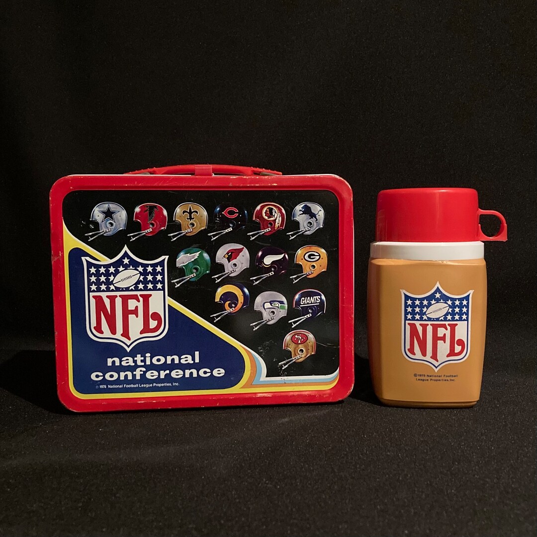 Vintage NFL Football Metal Lunchbox With Thermos 1976 by King-seeley - Etsy