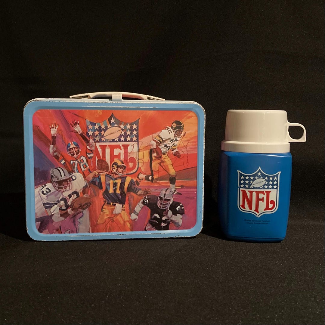 Vintage NFL Football Metal Lunchbox and Thermos 1978 King Seeley ...