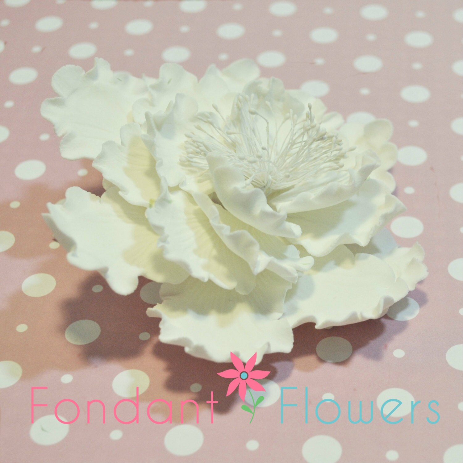Garden Peony Sugar Flower - White Cake Topper - Etsy