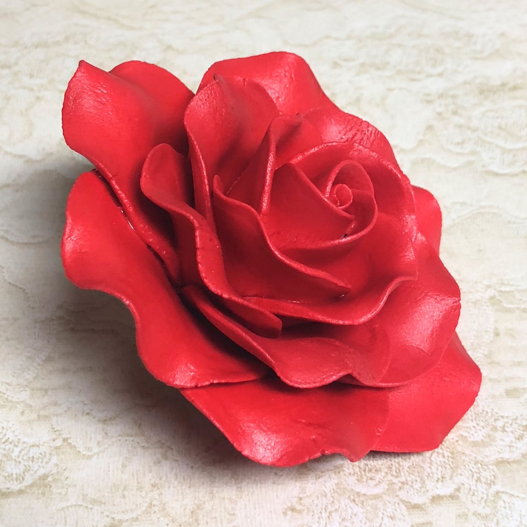 Exquisite Roses 2.5" or 3.5"- Red - Cake Topper Gumpaste Sugar Fondant ...