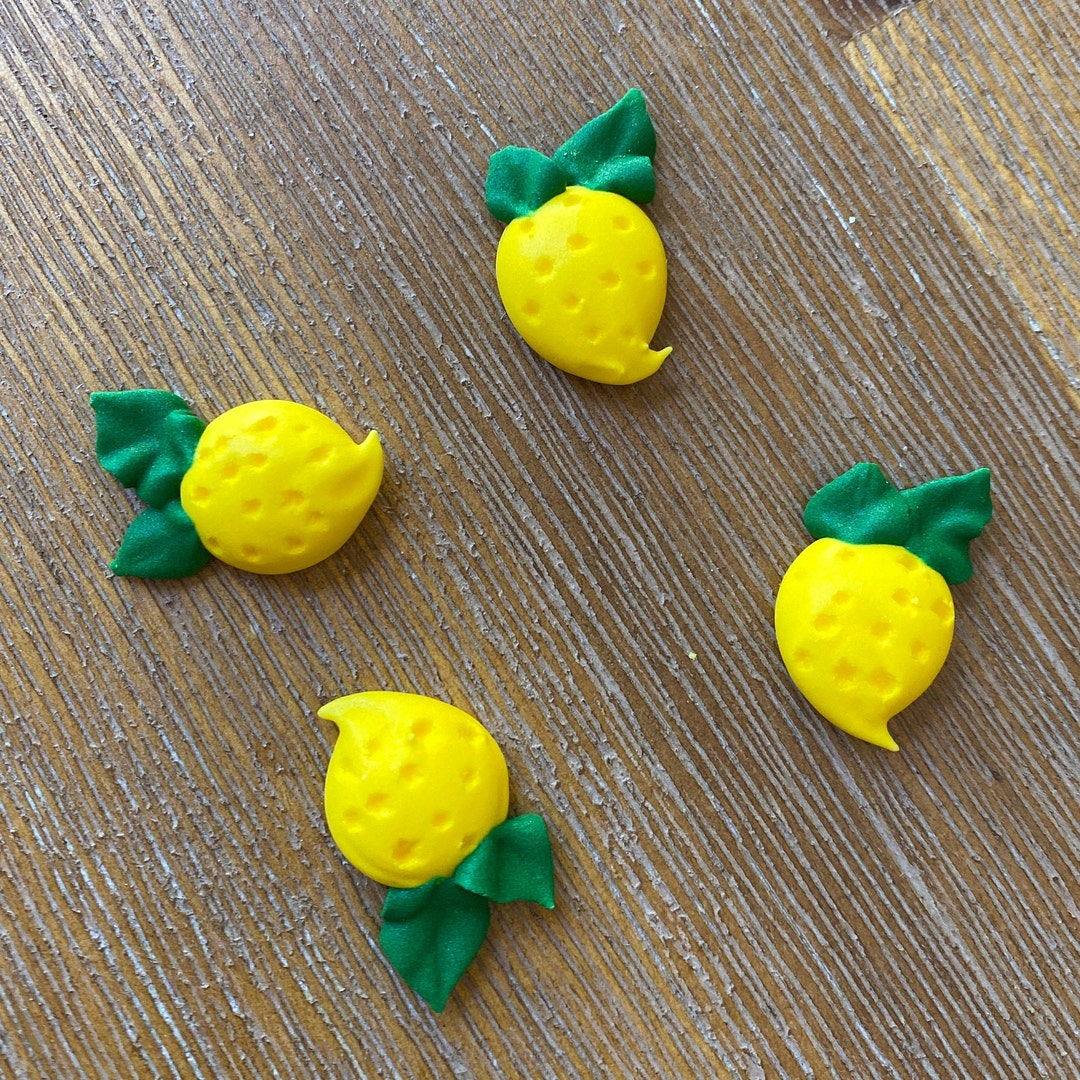 Set of 24 Royal Icing Edible Lemons - Cupcake Toppers - Etsy