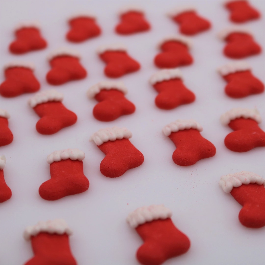 Set of 24 Small Royal Icing Edible Christmas Stockings - Cupcake ...