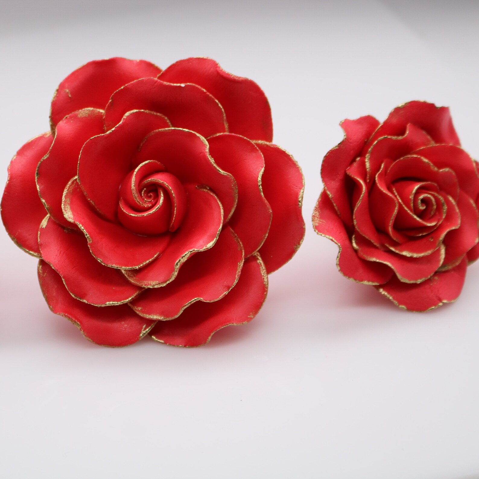 Exquisite Roses 2.5 or 3.5 Red Cake Topper | Etsy
