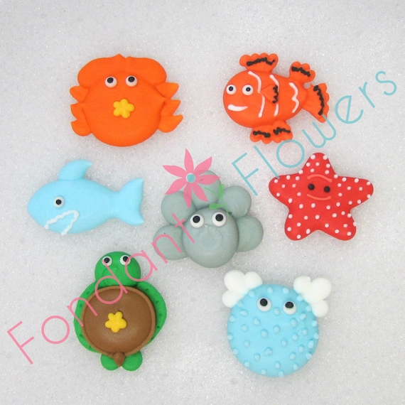 21 Royal Icing Sea Creatures Animals for Cake Decoration | Etsy Australia