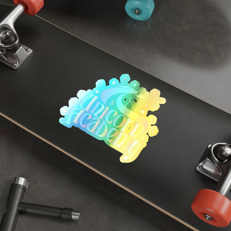 Unicorn Academy Holographic Die-cut Stickers - Etsy