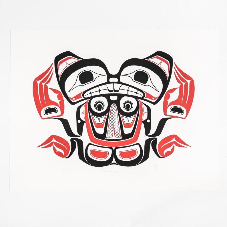 1995 Northwest Native Beaver Swimming by Norman Tait - Etsy