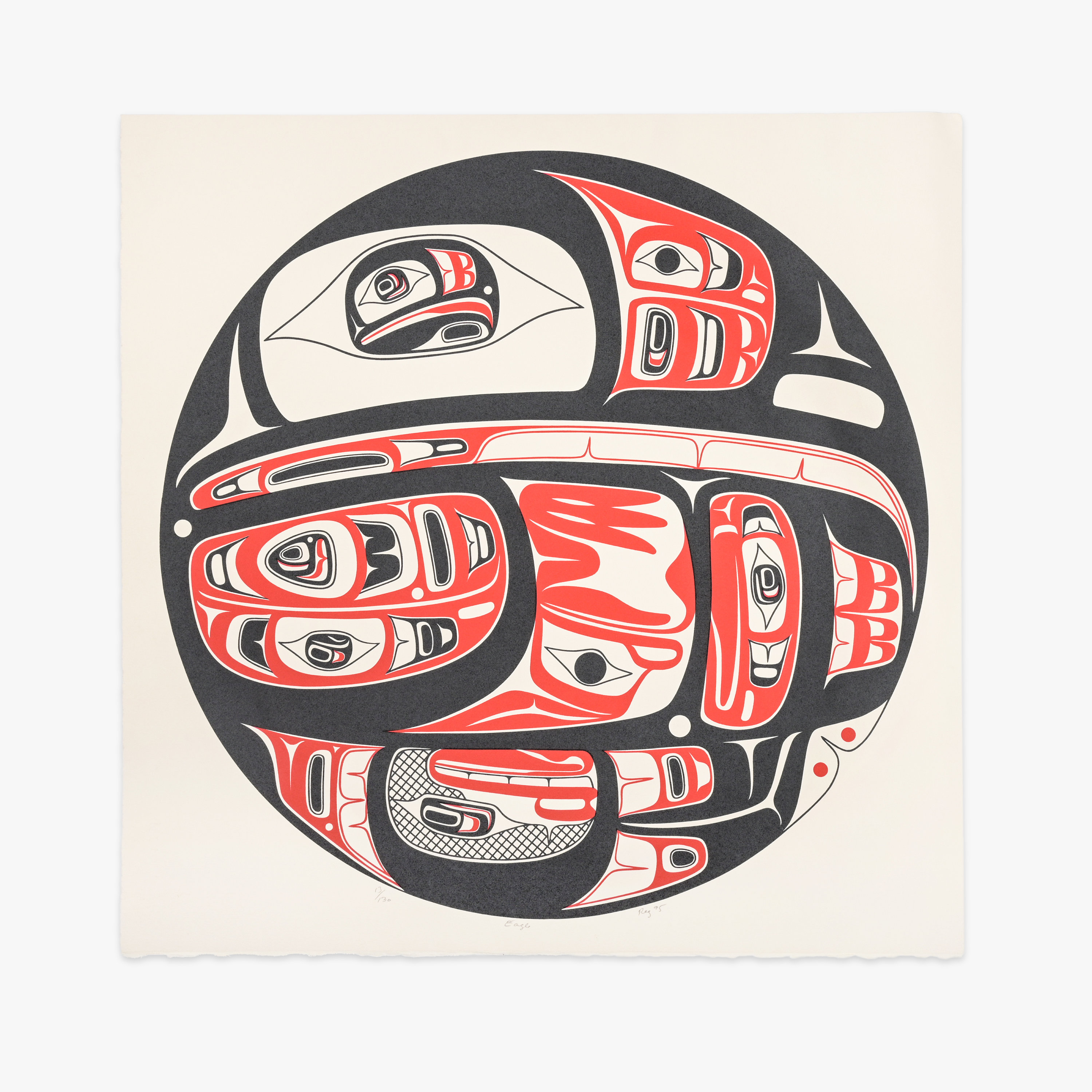 Vintage 1995 Circular Haida Eagle Print by Reg Davidson - Etsy