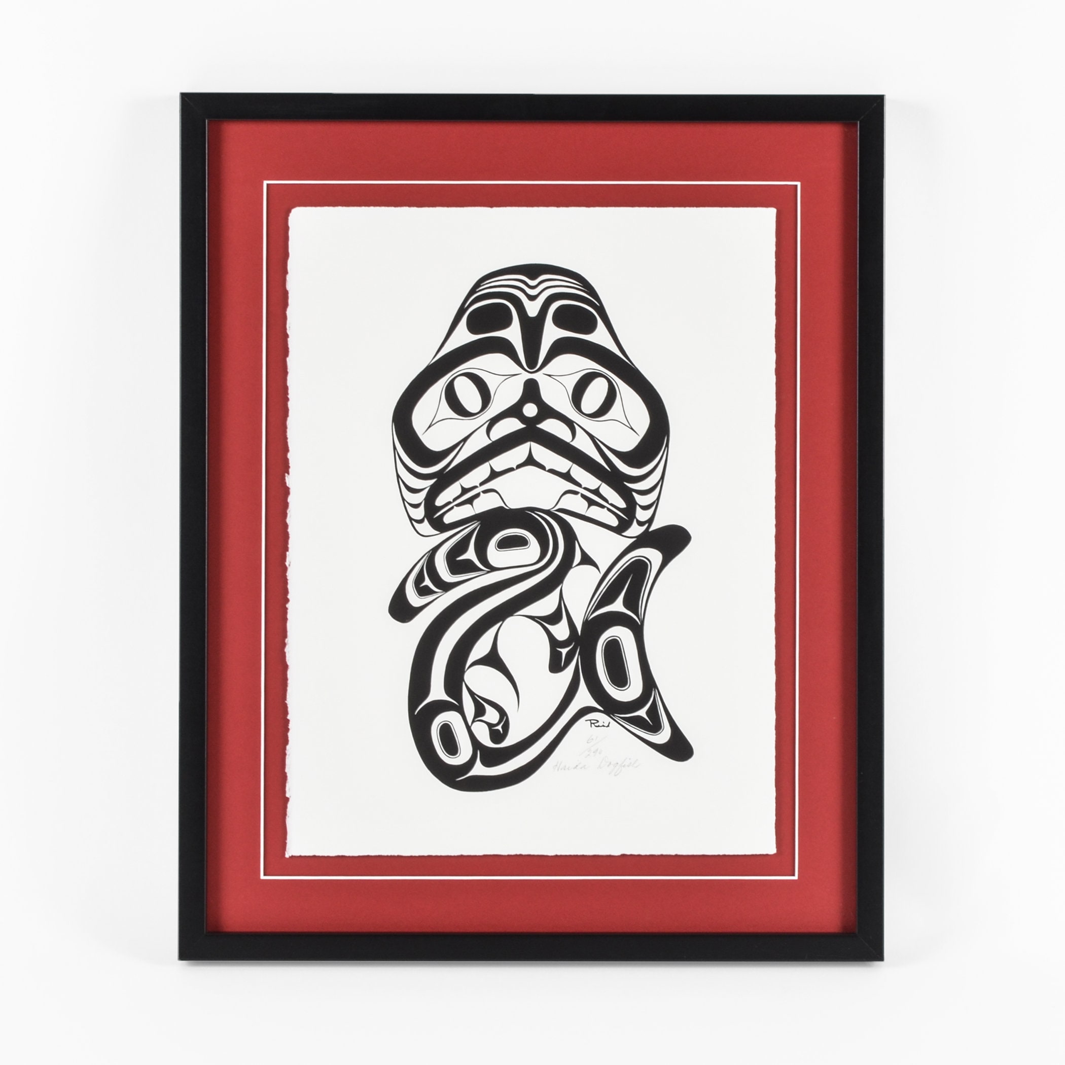 Rare Bill Reid Haida Dogfish Print Edition of 200 Numbered and Framed ...