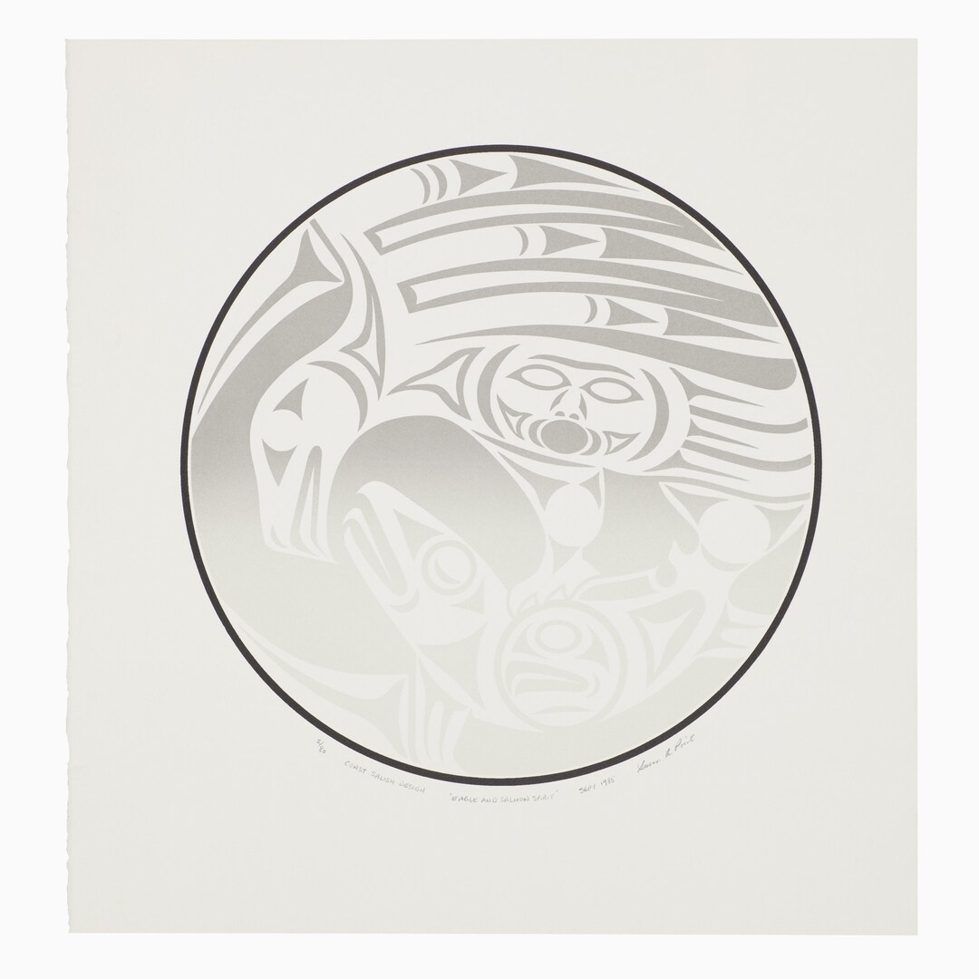 Vintage 1985 Susan Point Coast Salish Serigraph Eagle and Salmon Spirit ...
