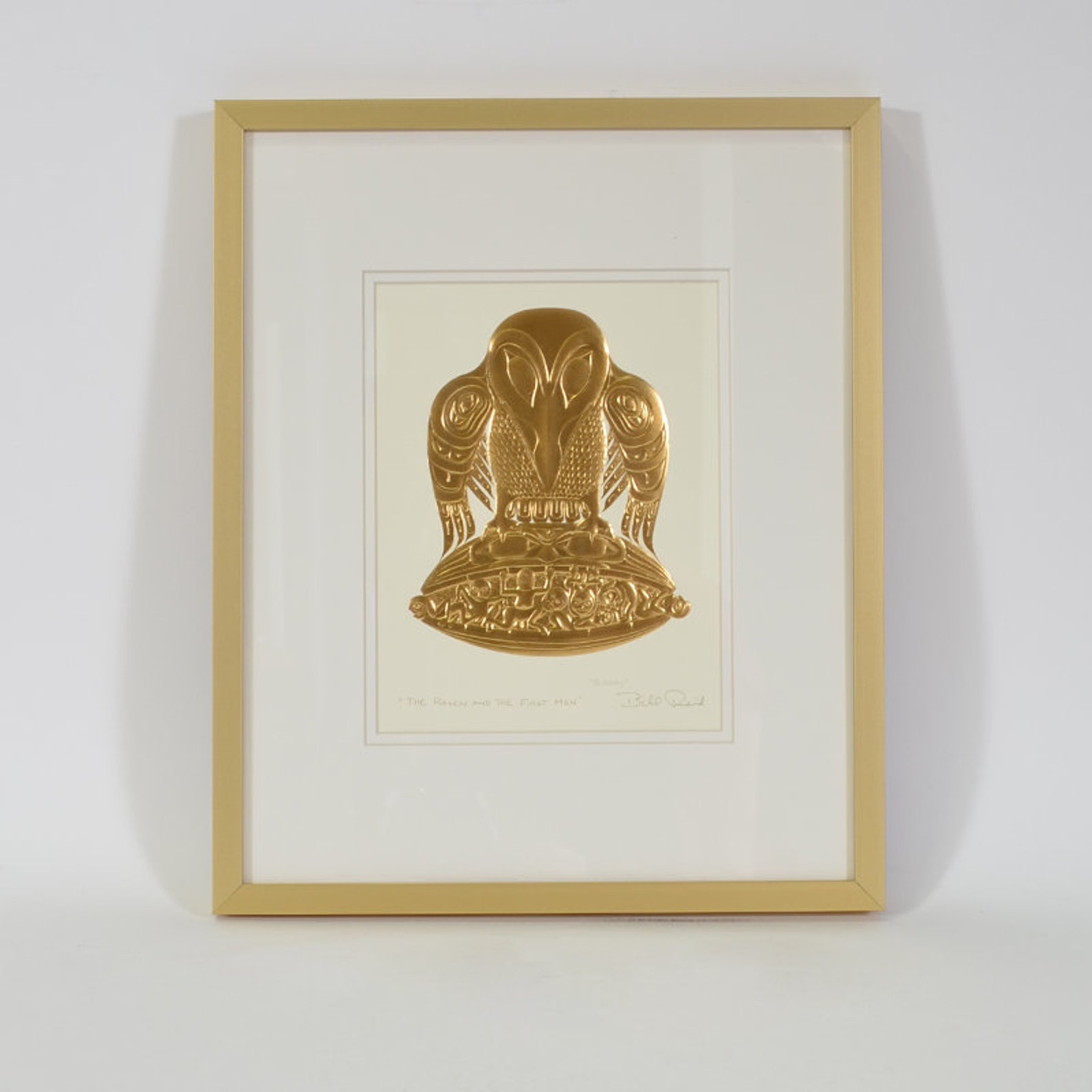 Framed Gold Embossed Art Card Two Designs by Bill Reid - Etsy