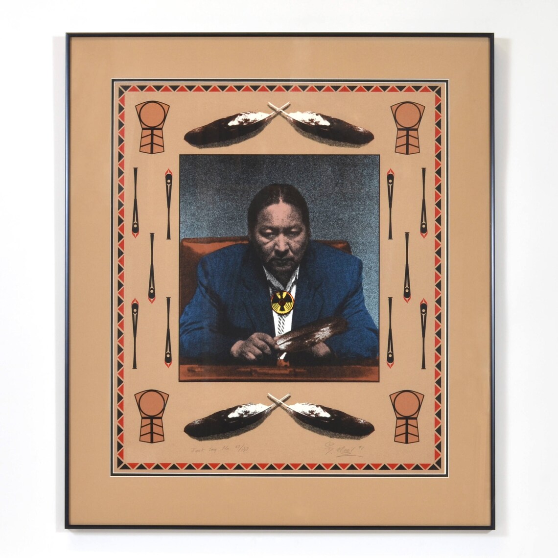 Vintage David Neel Limited Edition Print 1991 Indigenous Leader Elijah ...