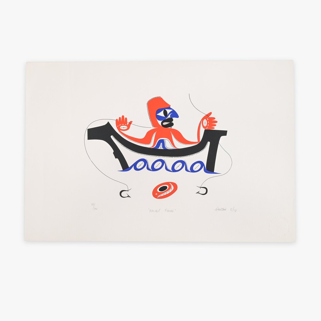 1978 Vintage Northwest Coast Print Halibut Fishing by Art Thompson - Etsy