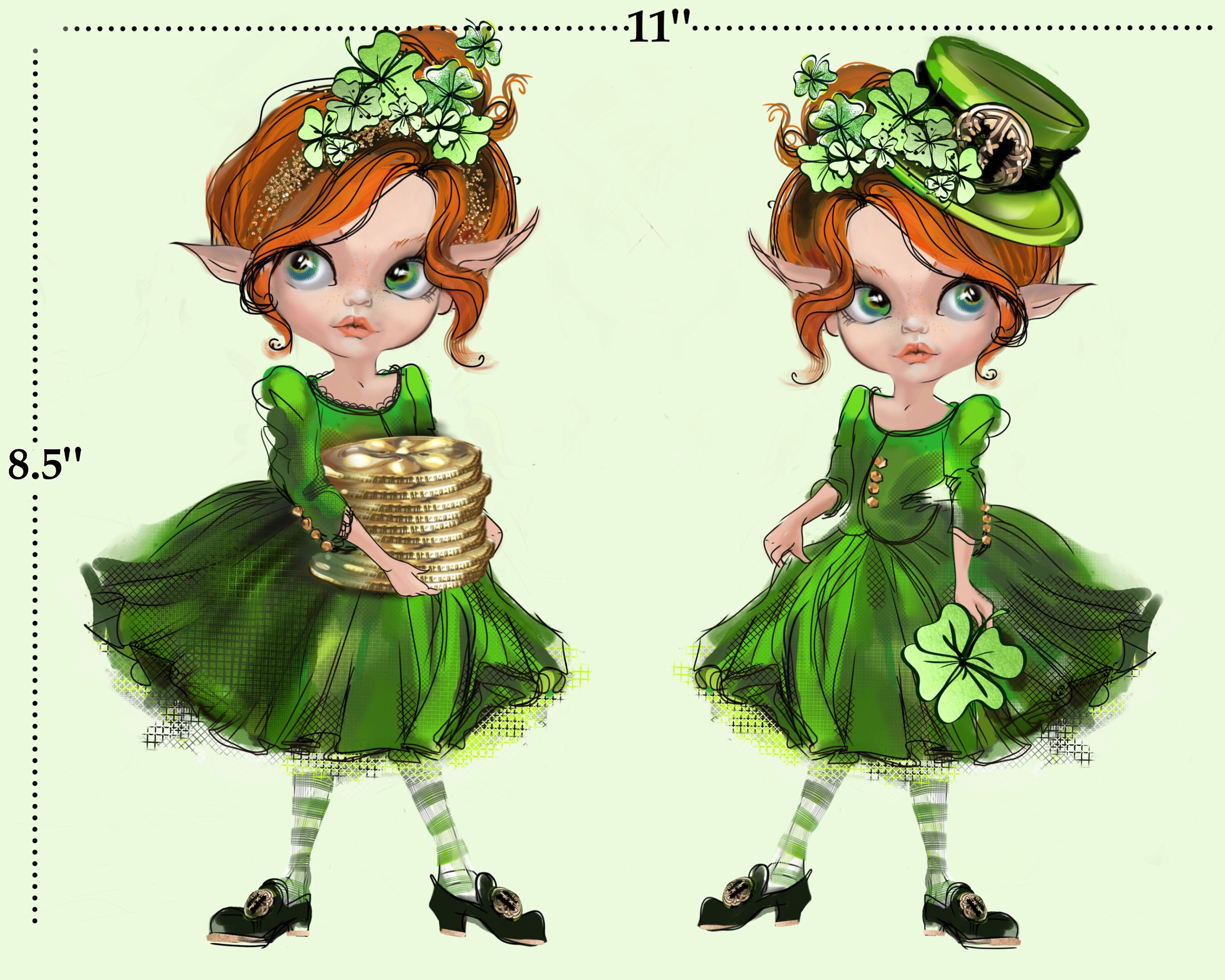 St.patrick's Digital Clipart Set,cute Girls,leprechaun,hidden Pot of ...