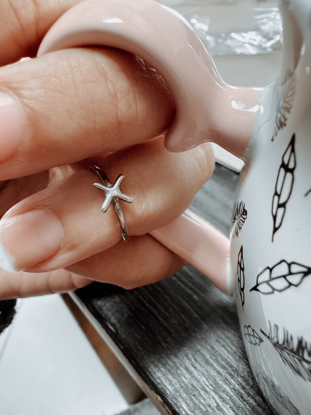 Solid Silver Cross Knuckle Ring and Ring - Etsy