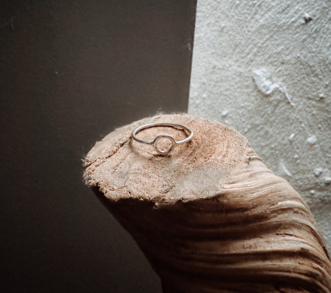 Ring and Round Knuckle Ring in Solid Silver - Etsy