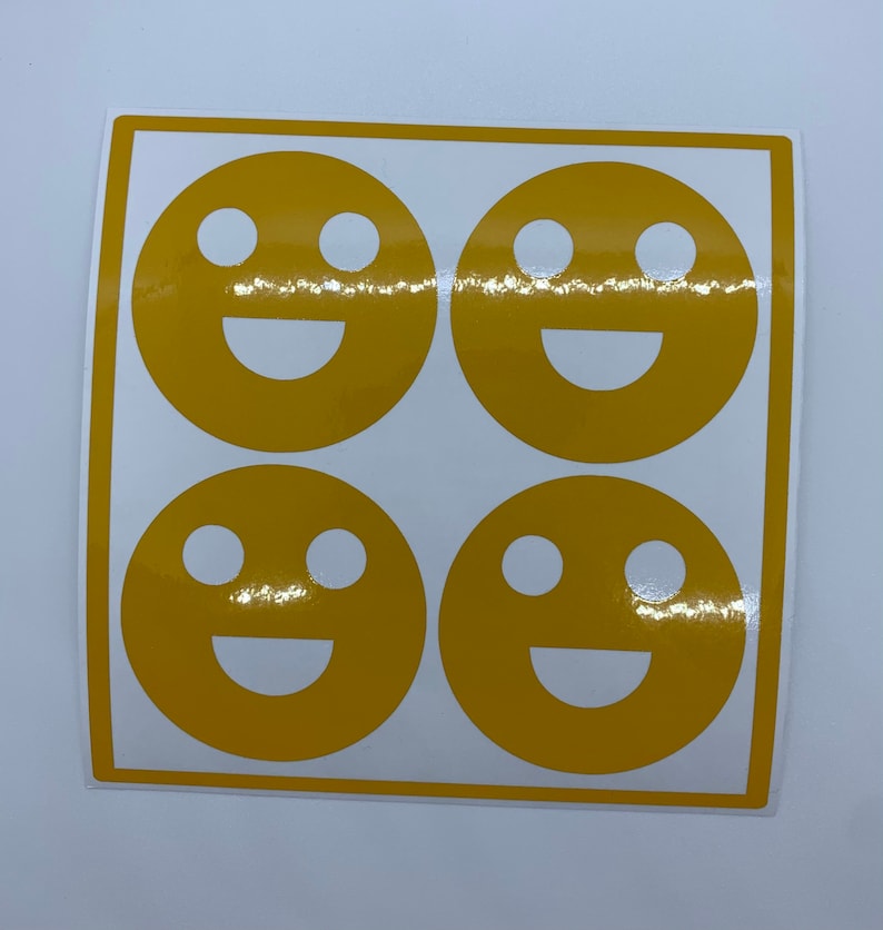Reflective Smiley Face Decal Sticker. Safety Sticker. - Etsy UK