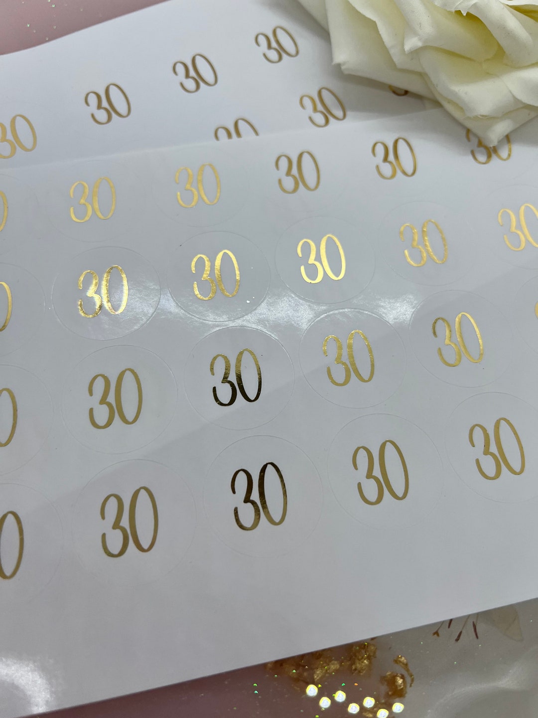 16 18 21 30 40 50 60 70 80 90 Any Age Birthday Foiled Stickers. Party ...