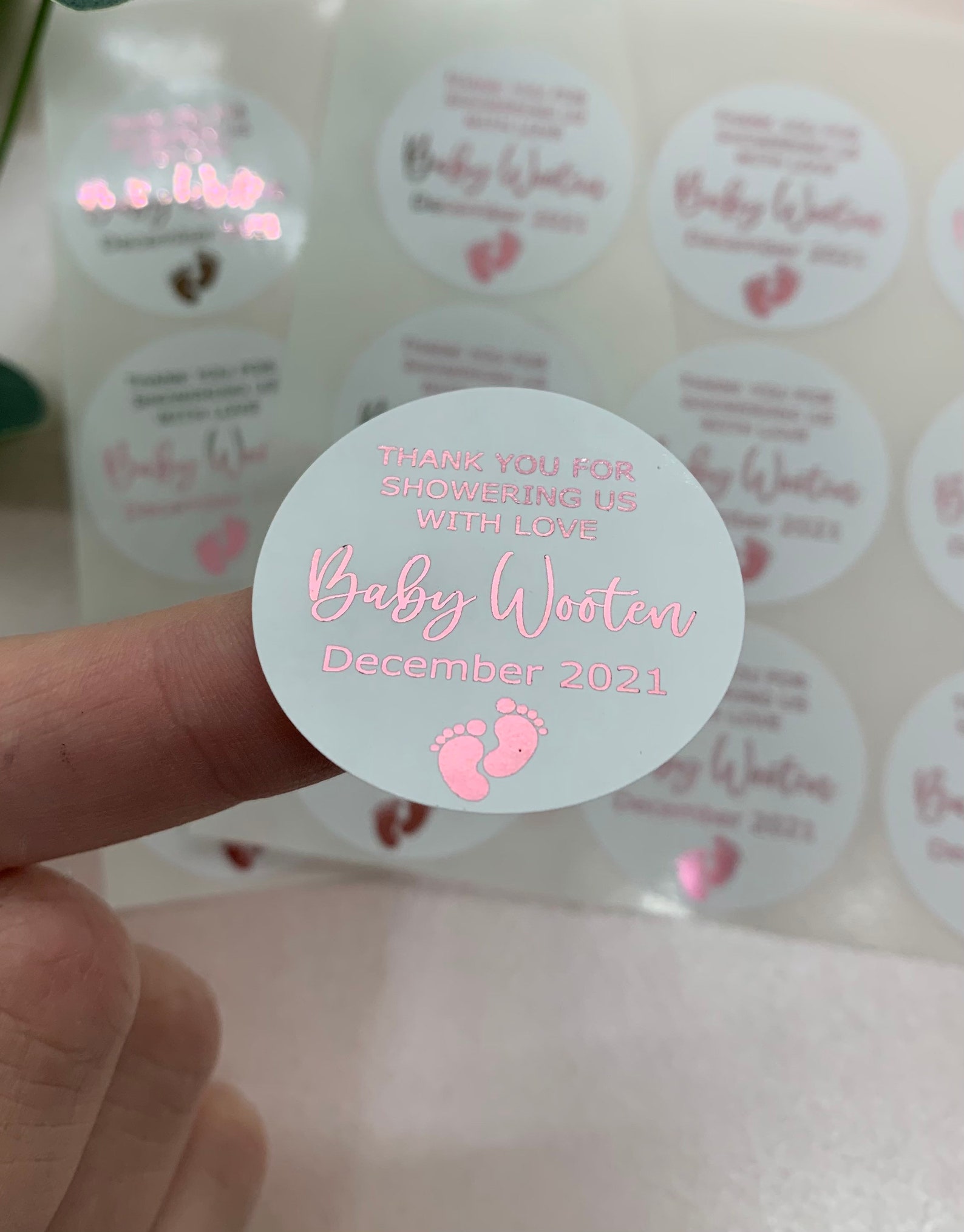 Personalised Thank You Baby Shower Foiled Stickers. Party Bag - Etsy
