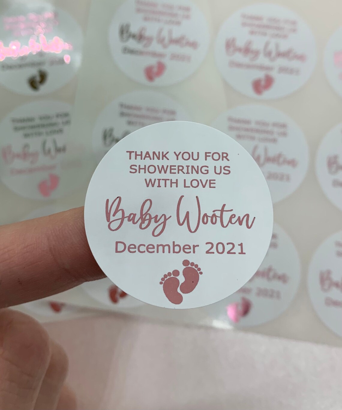 Personalised Thank You Baby Shower Foiled Stickers. Party Bag - Etsy