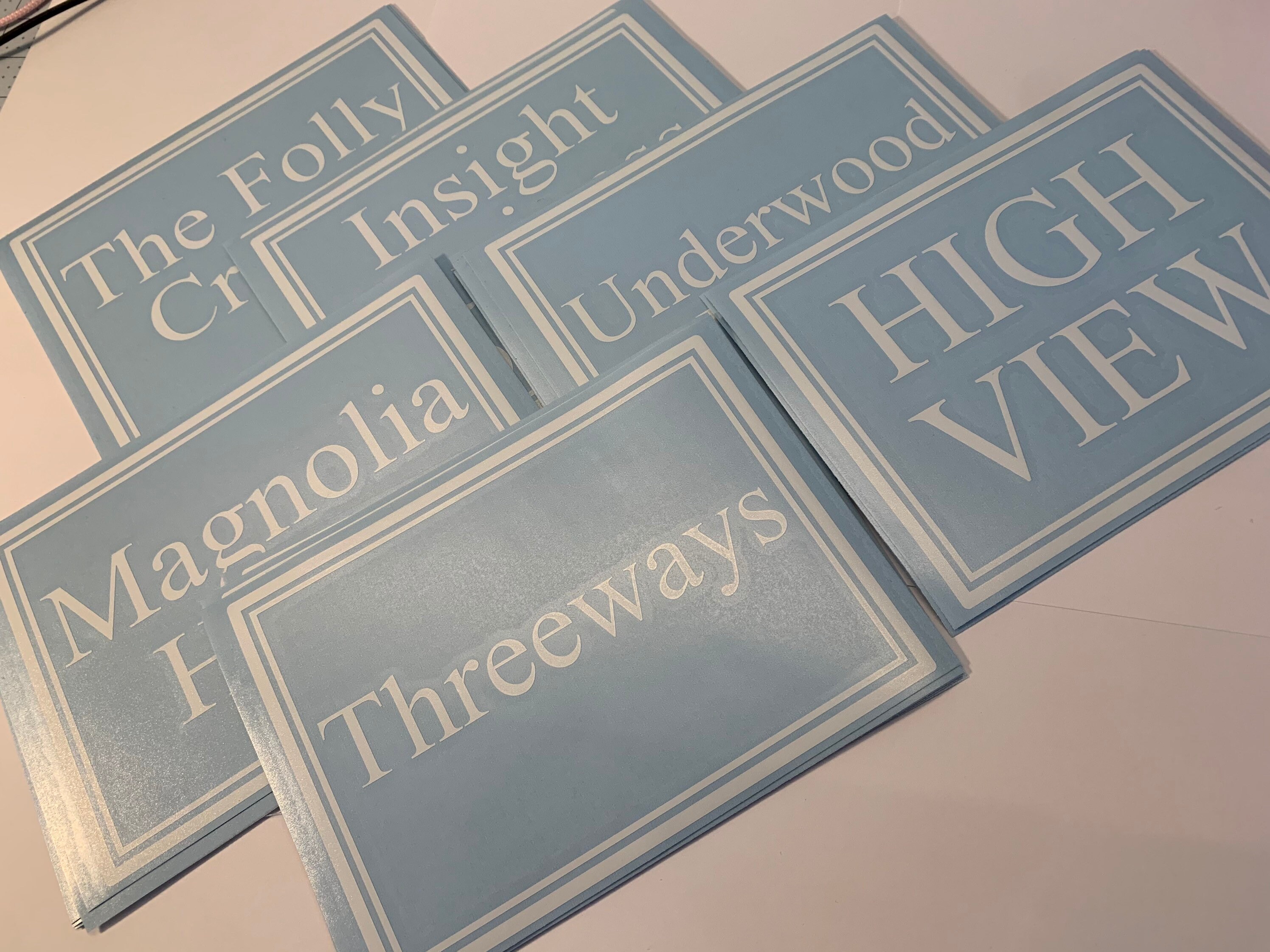 4x Custom Recycling Wheelie Bin House Name Sticker Label Vinyl Decal ...