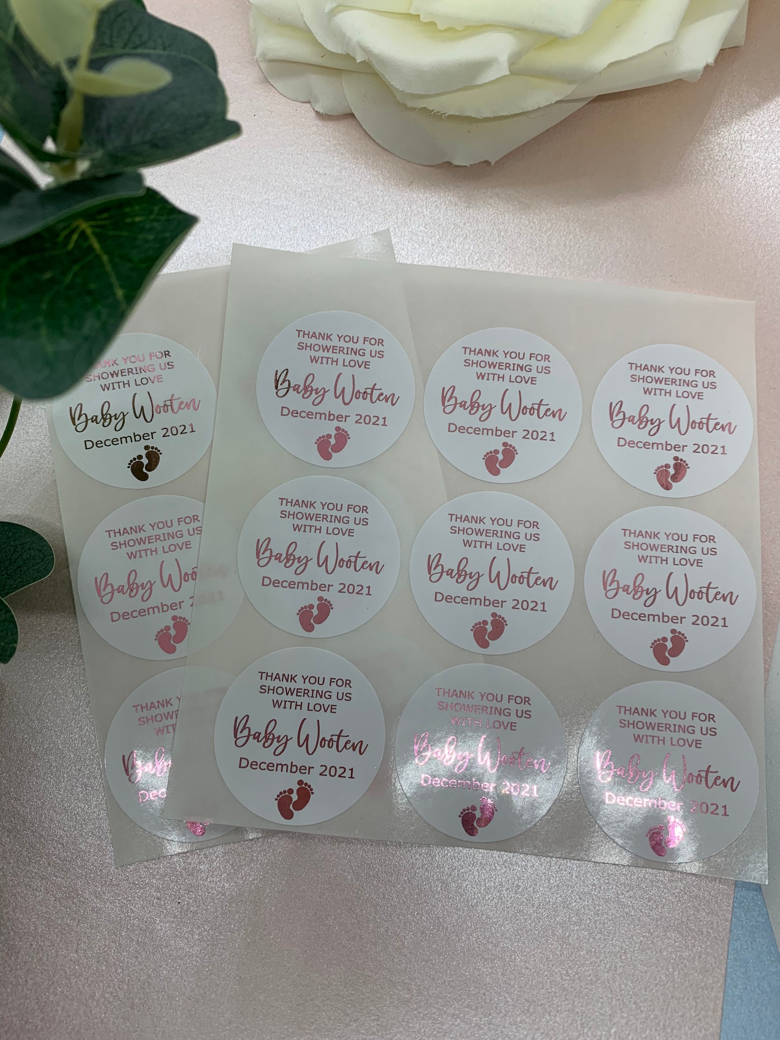 Personalised Thank You Baby Shower Foiled Stickers. Party Bag - Etsy