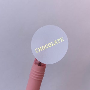 37mm Foiled Cake Flavour Stickers. Pastel. Wedding Stickers. Party ...