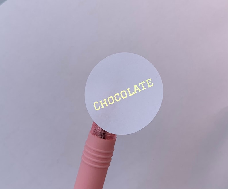 37mm Foiled Cake Flavour Stickers. Pastel. Wedding Stickers. - Etsy UK