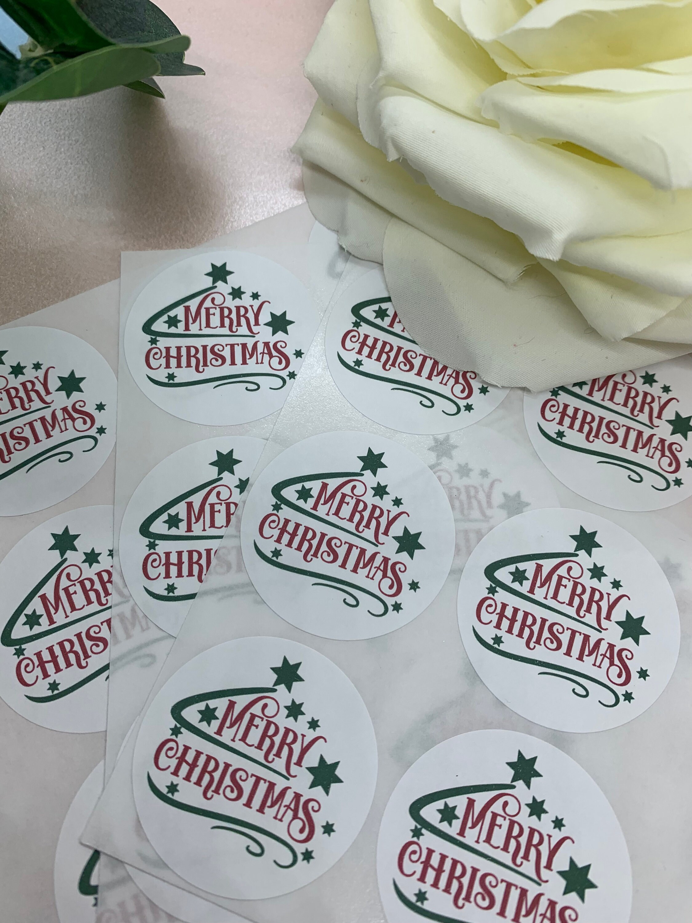 35 Merry Christmas Stickers 37MM - Etsy