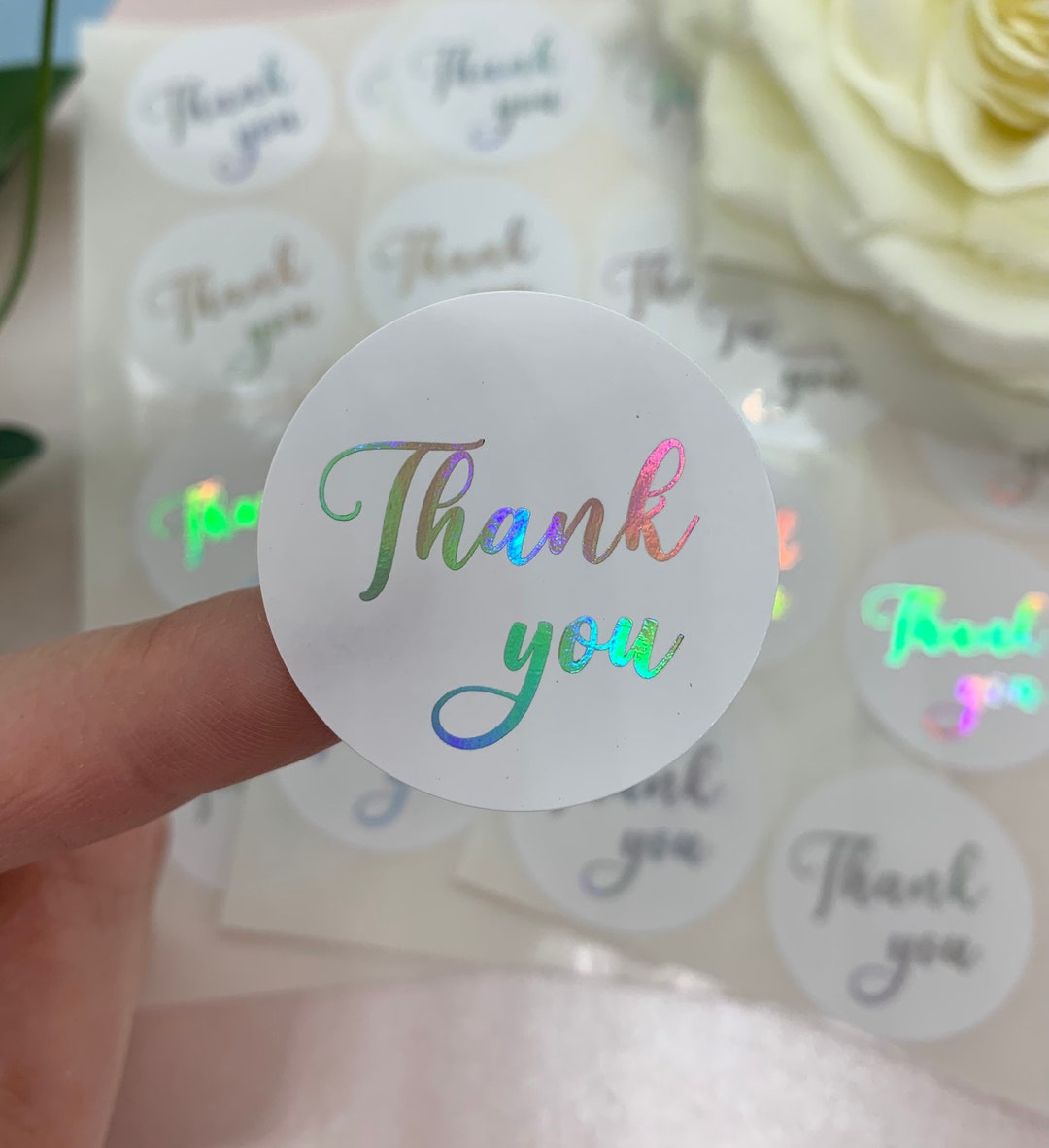 Thank You Foiled Stickers. Party Bag Stickers. Thank You. - Etsy