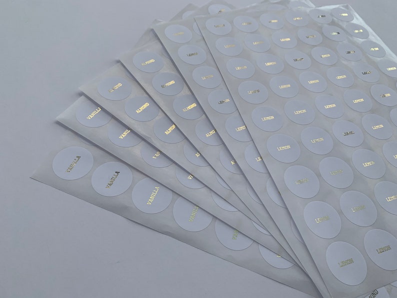 37mm Foiled Cake Flavour Stickers. Pastel. Wedding Stickers. - Etsy UK