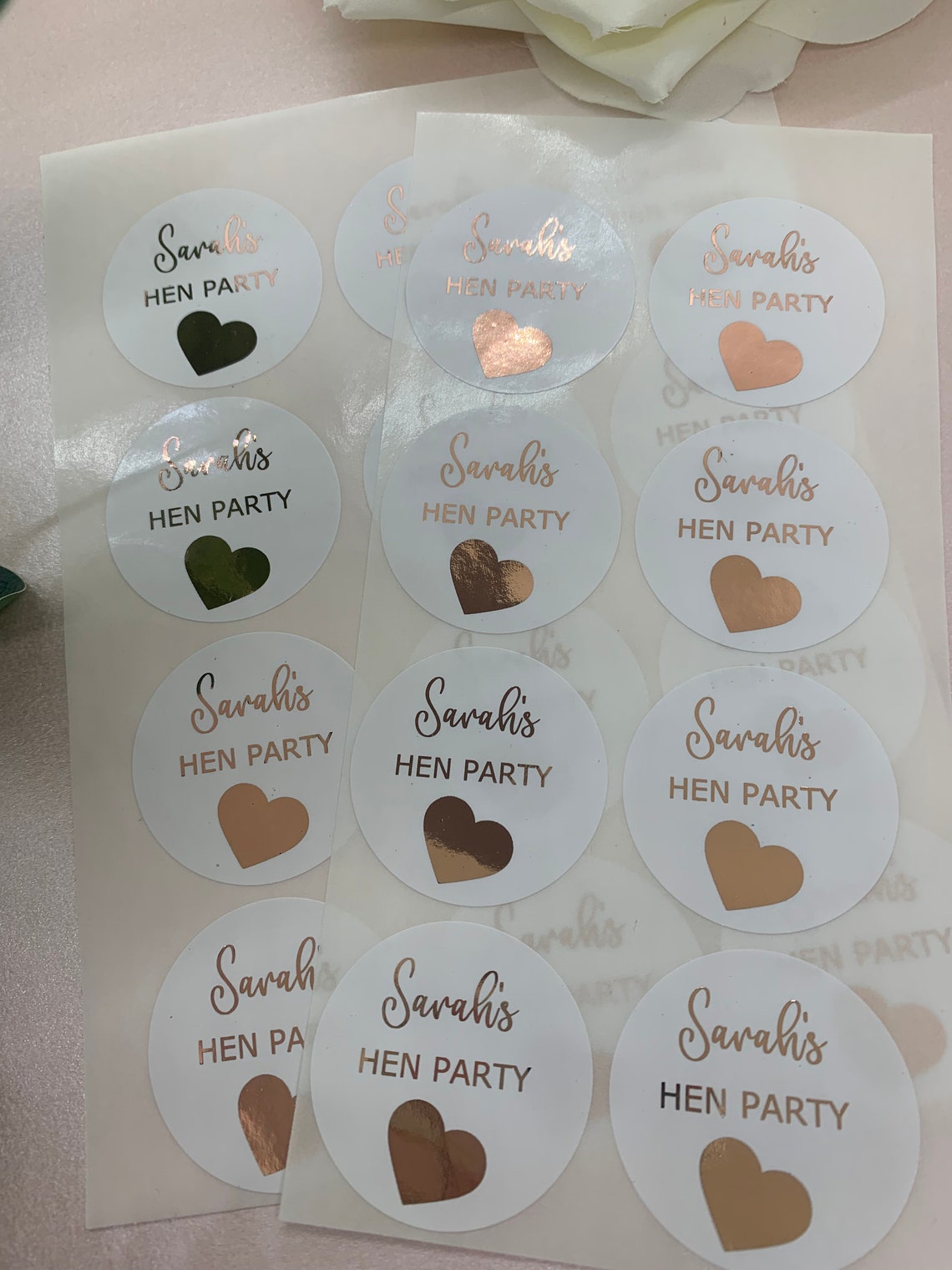 Personalised Hen Party Foiled Stickers. Party Bag Stickers. - Etsy UK