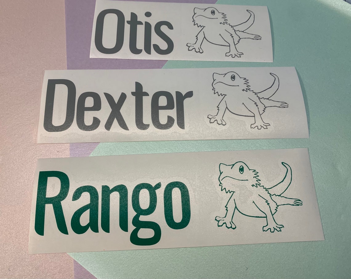 Custom Vivarium Name Sticker Label Bearded Dragon Lizard - Etsy